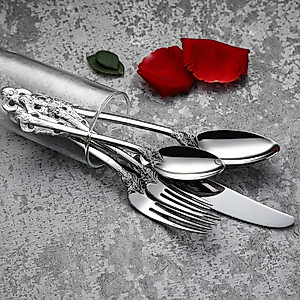 CADYSS Luxurious 20 Piece Silverware Set for 4 - Cutlery Set, Flatware Set - Includes Knife, Fork, and Spoon - High-End 18/10 Stainless Steel - Royal Tableware Set for an Exquisite Dining Experience