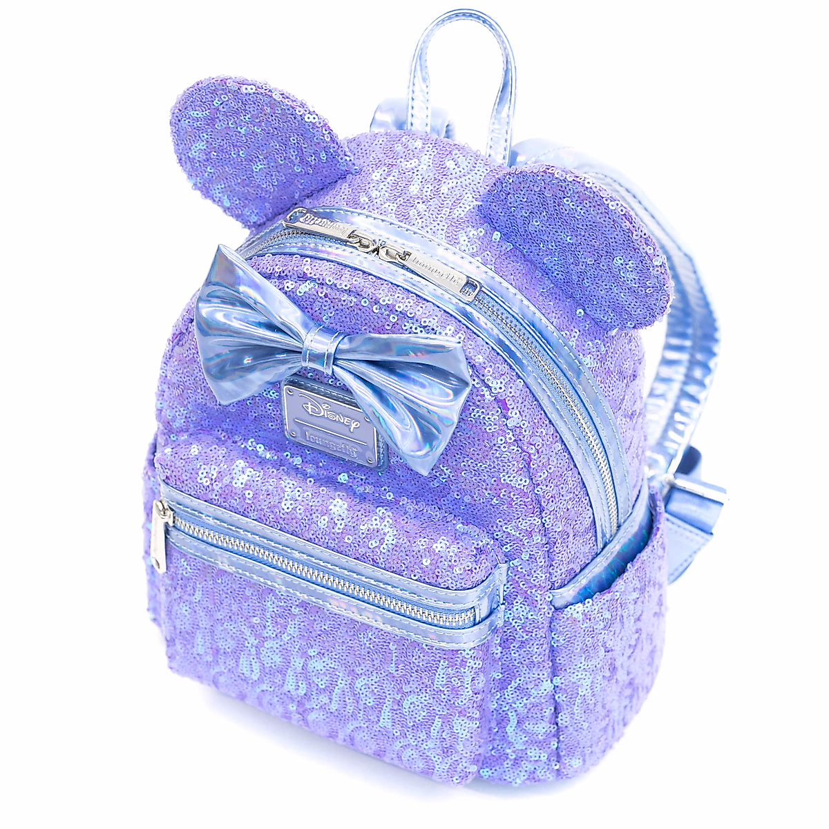 Loungefly Disney Mini Backpack, Minnie Mouse Celebration Iridescent Sequin, Disney Celebration