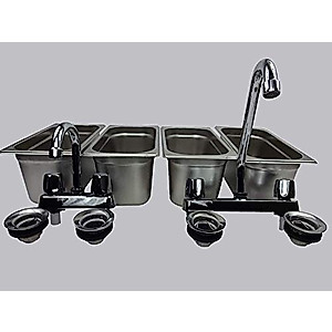 Standard 4 Compartment Sink Set & Hand Washing for Concession Stand Food Trailer