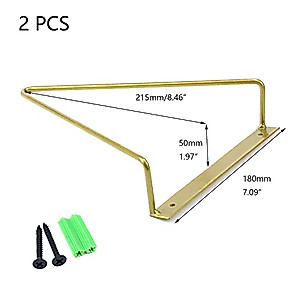 Crapyt Album Record Display Shelf Gold L7.09*D1.97*H8.46 2 pcs for Vinyl,Record,CD Modern Record Storage Holder Shelf Wall Mount