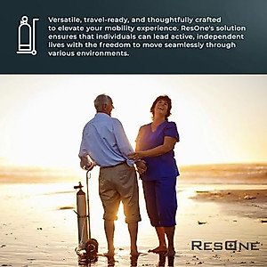 ResOne Lightweight Single D/E Oxygen Cylinder Cart, Adjustable Handle, Durable Powder-Coated Finish, Portable Oxygen Tank Cart with Wheels, Holds 1 D Size or E Size Cylinder - 4pk