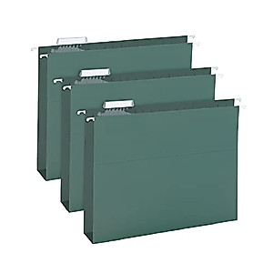 HERKKA Extra Capacity Hanging File Folders, 30 Pack Reinforced Hang Folders with Heavy Duty 1 Inch Expansion, Designed for Bulky Files, Medical Charts, Letter Size, Green