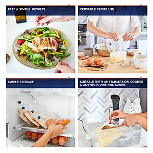 Savour Sous Vide bags - Gallon and Quart size BPA Free Sous Vide Bags, Bags for All Sous Vide Cooking including Anova and Joule Cookers, Simple and Fast to Use, Seals in Seconds (Gallon)