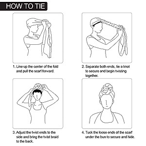 Beauty Town Head Wrap Scarf Neckerchief Crinkle Stretch Large Headband Turban Hair Tie (White)