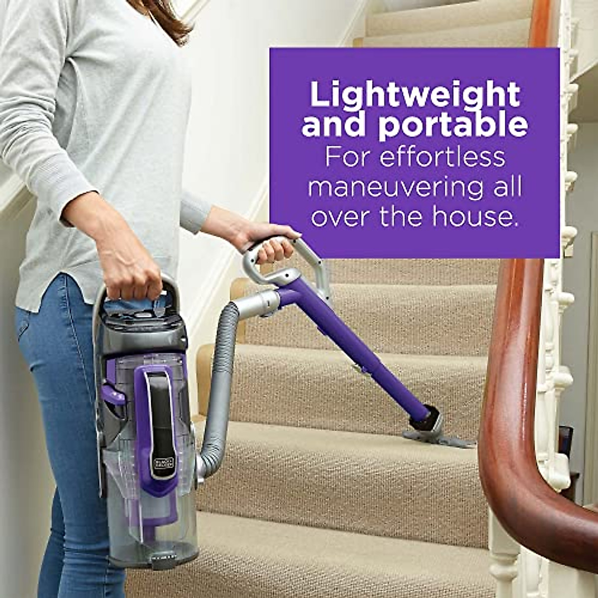 BLACK+DECKER HCUA525JP Cordless 2-in-1 Stick Vacuum, Powerseries Pro 20V Pet Vacuum, Purple