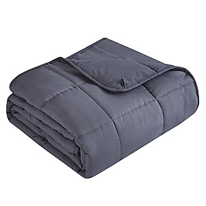 TOPCEE Weighted Blanket Cooling Breathable Heavy Blanket Microfiber Material with Glass Beads Small Blanket for Kids All-Season Summer Fall Winter Soft Thick Comfort Blanket (Dark Grey, 40"x60"-7lbs)
