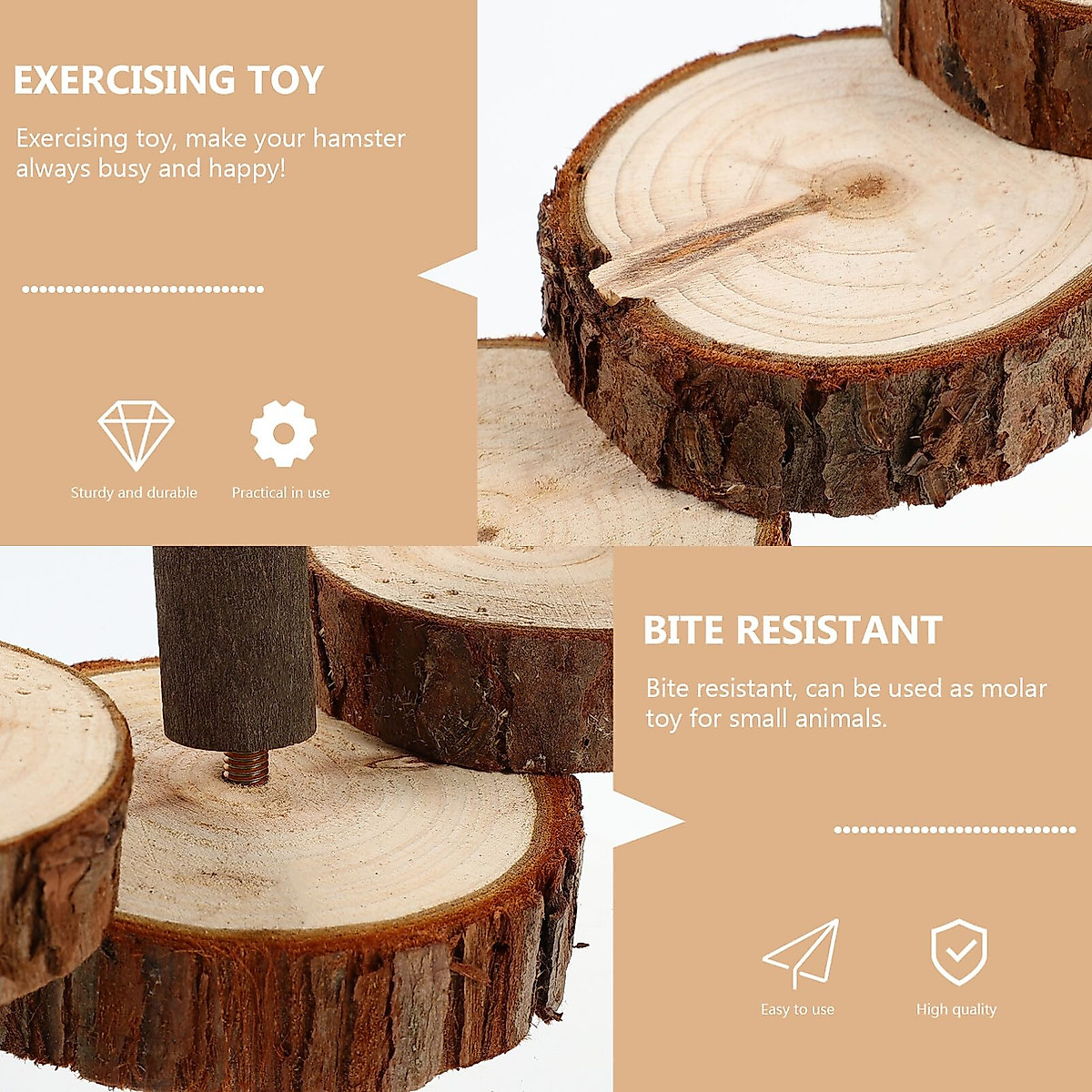 Wooden Hamster Ladder Bridge,Small Animals Climbing Ladder Activity Set Platform Ramps Playground Toys for Parrot Ferret Squirrel Hamster Rat Small Animals Little Rodent to Play and Exercise