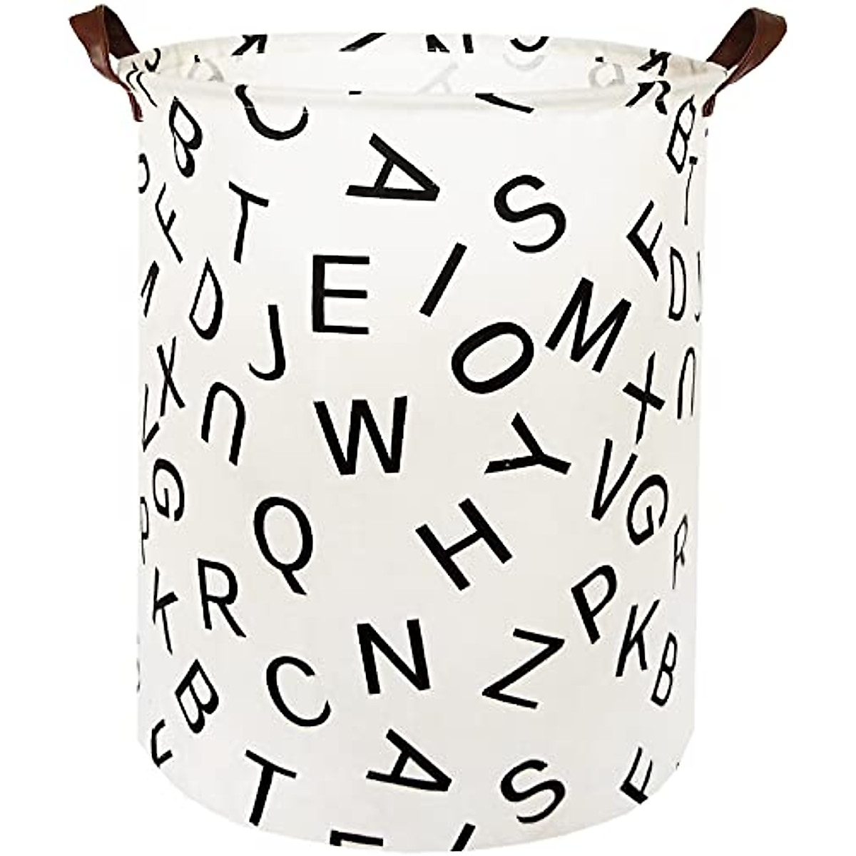 HIYAGON Large Sized Canvas Storage Baskets with Handle,Collapsible & Convenient Home Organizer Containers for Toys Storage,Baby Clothing(Letter)