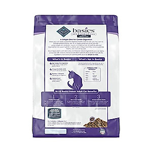 Blue Buffalo Basics Skin & Stomach Care Grain Free, Natural Indoor Adult Dry Cat Food, Turkey & Potato 11-lb