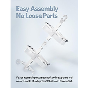 LAMU Adjustable-Shower-Caddy-Hanging, Rust Proof Shower Hanging Organizer, 3-Tier Aluminum Alloy + ABS, Large Capacity Shower Caddy Over-the-Showerhead with Hooks, Razor Holder, Soap Dish, Silver