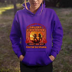 Gift for Grumpy Firefighter Stop Asking Why Im Black and Muticolor Unisex Hoodie