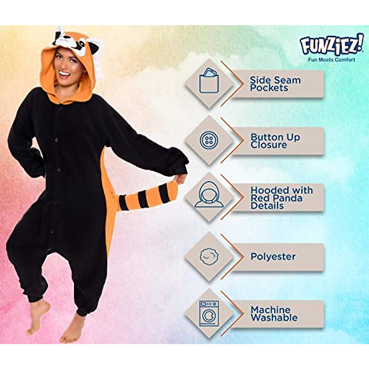 Adult Onesie Halloween Costume - Animal and Sea Creature - Plush One Piece Cosplay Suit for Adults, Women and Men FUNZIEZ!