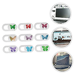 SOLUSTRE Computer Camera Computer Camera Computer Camera 9pcs Slide Webcam Phone Butterflies Adhesive Web Cover Ornament Laptop with Pattern Blocker Camera Computers Laptops Pc Camera Pc Camera