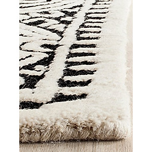 SAFAVIEH Cambridge Collection 8' x 10' Black/Ivory CAM123E Handmade Moroccan Premium Wool Area Rug