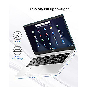 HP Chromebook Laptop for Student & Business, 15.6" HD Display, 8GB RAM, 192GB Storage (64GB eMMC+128GB MSD Card), Quad-Core Intel Pentium N200, Long Battery Life, WiFi, UHD Graphics, Chrome OS