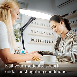 LED Desk Lamp with Clamp - DAEV – 2,200 Lumen 20" CCT Swing Arm Desk Light- 182 LEDs Adjustable from 300K to 6500K – Task, and Work Lamp for Nail Techs, Hobbyists, Artists, and Crafters, Black