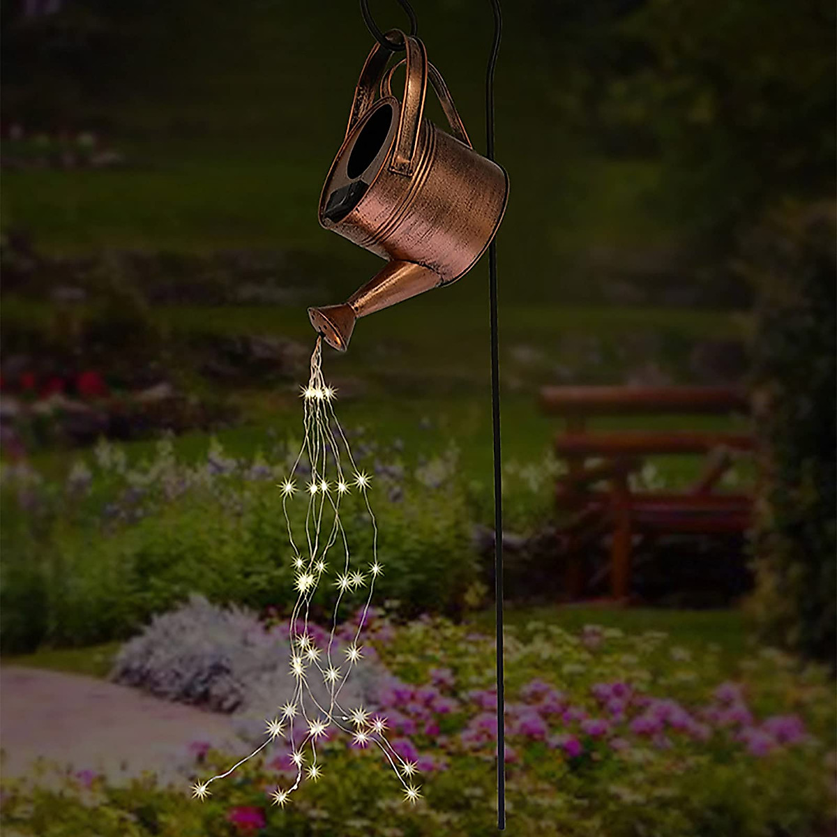 RNSUNH Waterfall Vine String Lights Shower Garden Art Light Decoration Solar Powered Watering Can Lights LED Fairy String Lights for Outdoor Garden Party Home Yard Decor