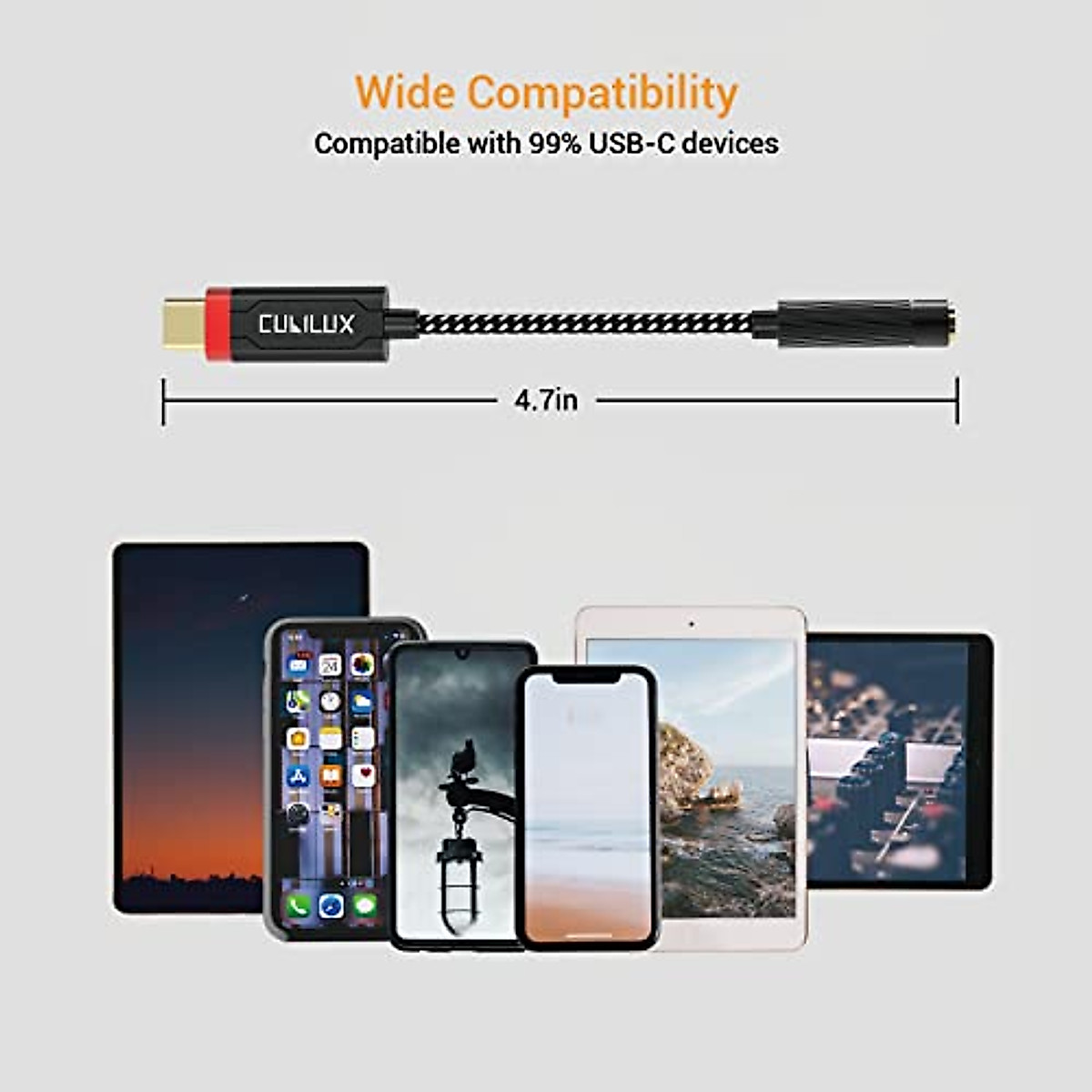 Cubilux Audio Hi-Res DAC, Portable USB C Headphone Amplifier Supports 96 KHz/24-Bit, Tiny Amplifier USB C to 3.5mm Audio Adapter for iPad 10 iPad Pro/Mini 6, Tab S7 S6, Pixel 7/7a Pixel 6 Pro 6a