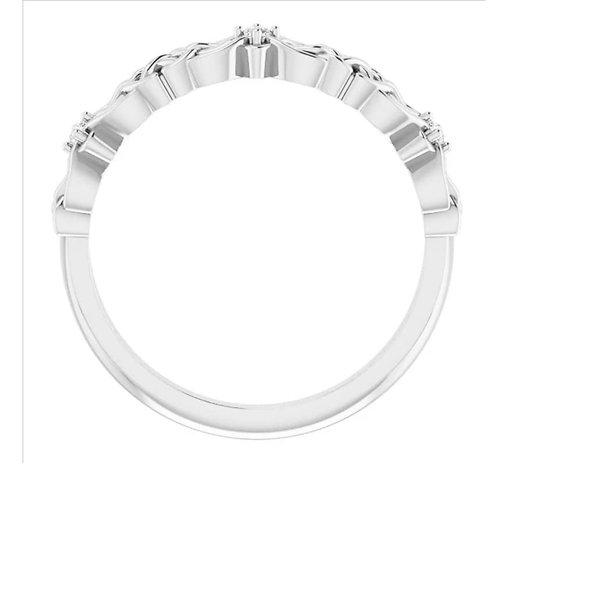 Jewels Store 0.10 Ct Round Cut White Diamond Celtic Knot Wedding Band for Women in 925 Sterling Silver White or Rose or Yellow Gold Finish (Silver, 7.5)