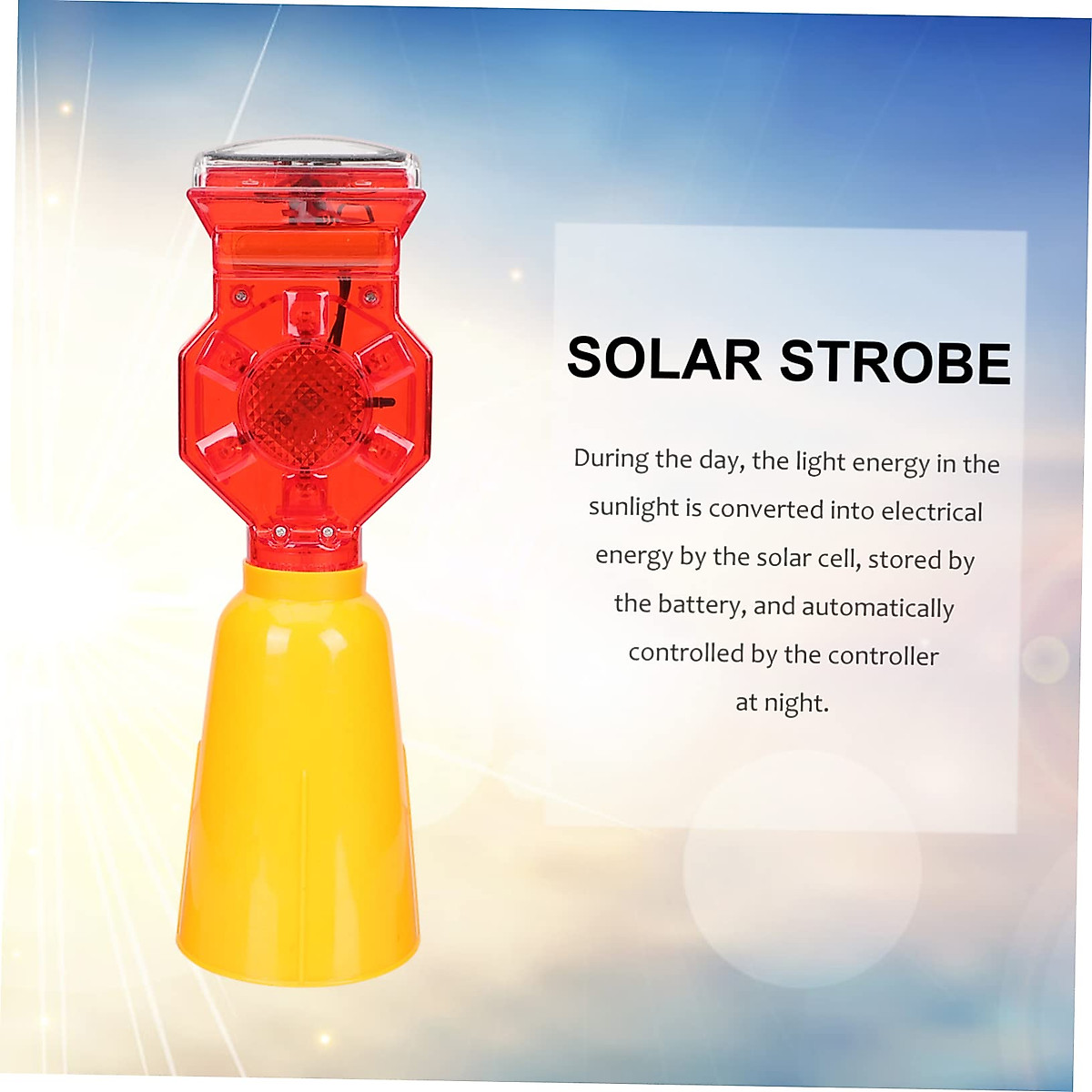 2pcs Signal Light Emergency Beacon Light Solar Strobe Light Emergency Strobe Light Solar Warning Strobe Traffic Flashing Light Warning Light Solar Beacon Solar Flashing Light