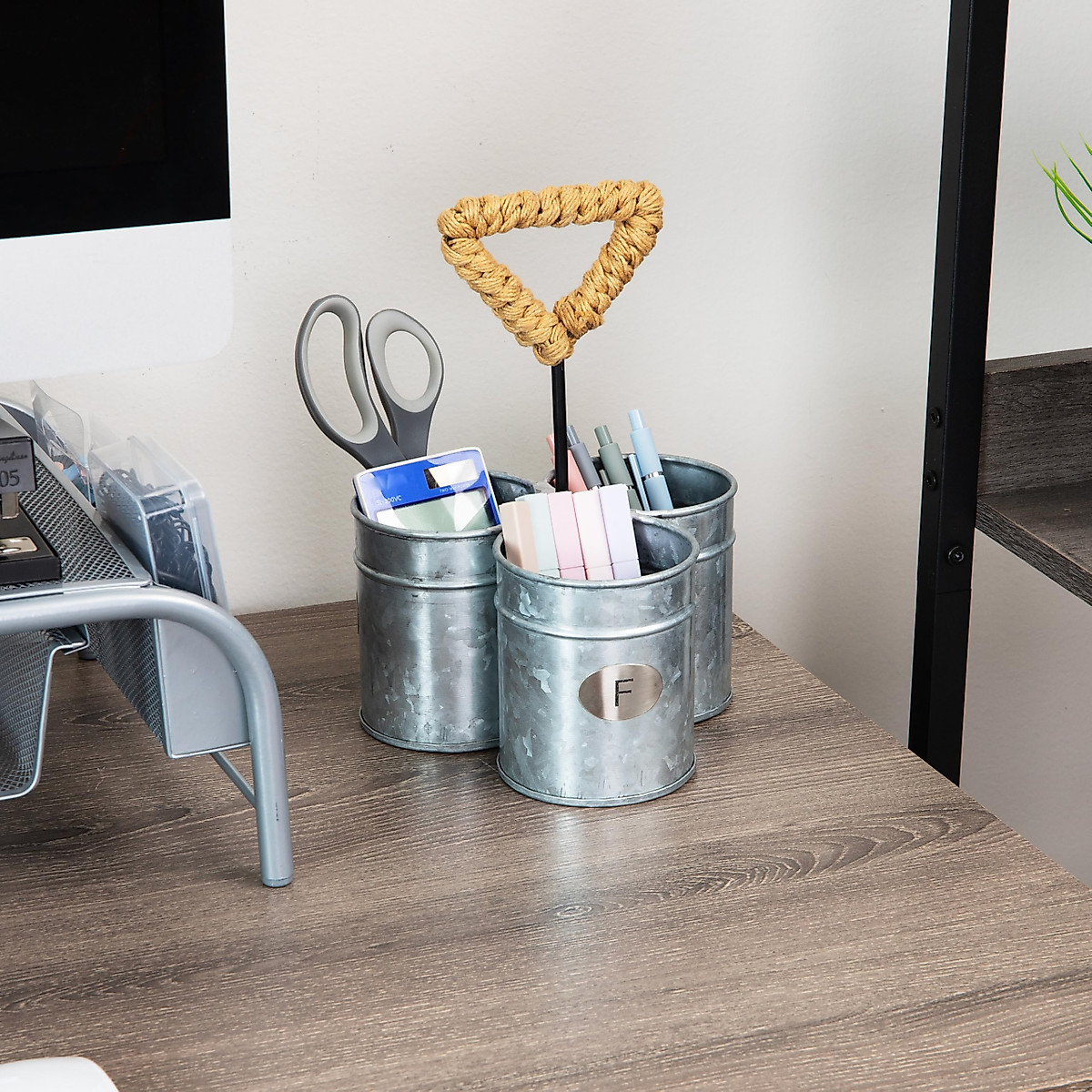 Mind Reader 3-Compartment Caddy Utensil Holder, Silver