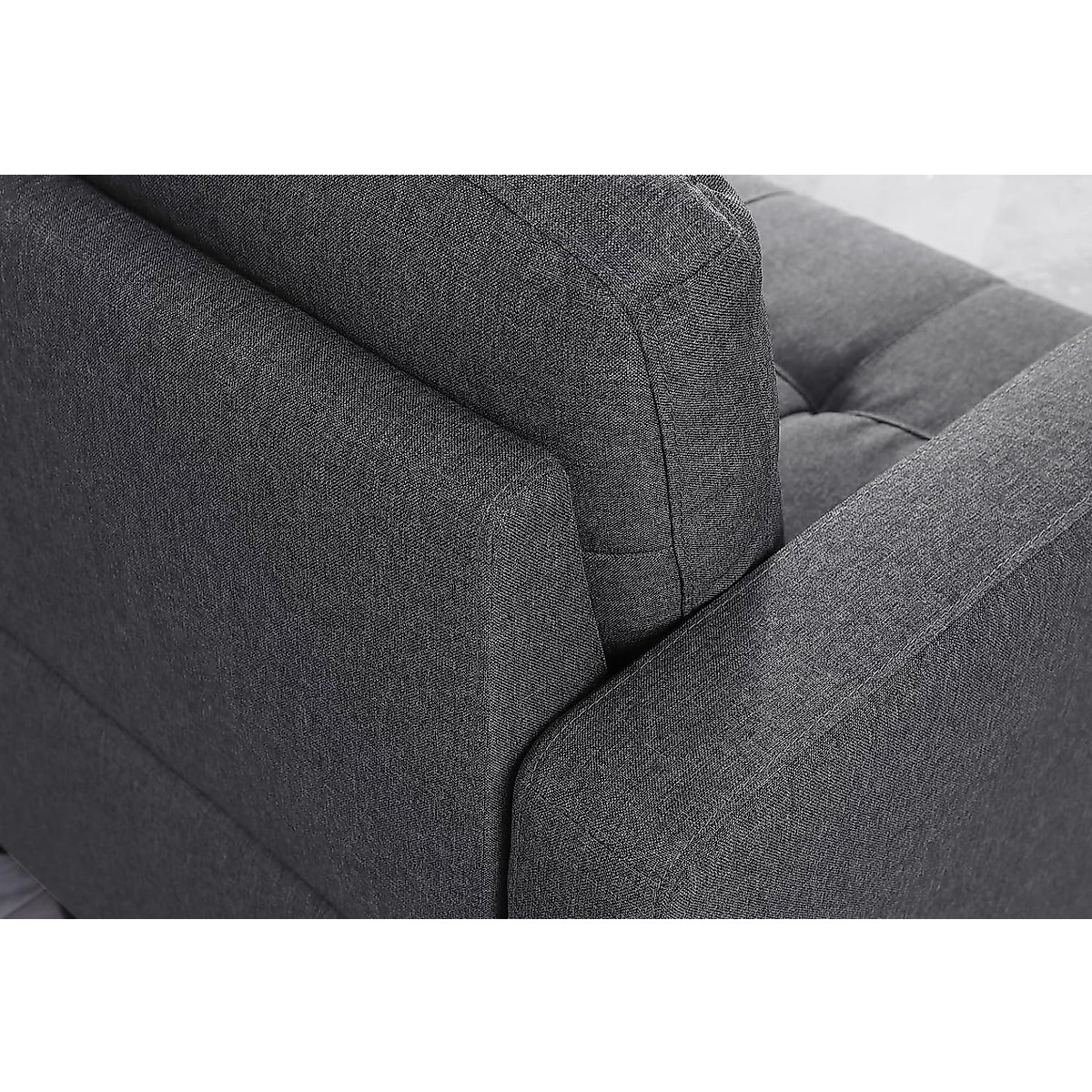 asunflower Sectional Sofa Ottoman Set Modular Couch with Console Cup Holder,6 Seater Modern Sectional Couches for Livning Room Corner L Shape Fabric Sofa Couch with Charge Ports, Dark Grey