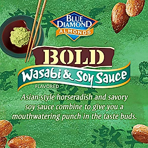 Blue Diamond Almonds Wasabi & Soy Sauce Flavored Snack Nuts, 40 Oz Resealable Bag (Pack of 1)