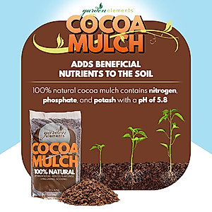Garden Elements 100% Natural Cocoa Bean Shell Mulch for Gardens, Flower Beds, Potted Plants, Mulching (2 Cubic Foot Bag)