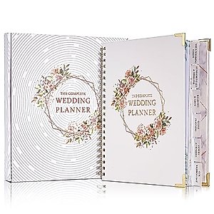 Bride's Wedding Planner & Organizer - Wedding Planner, 188 Pages, Gold Foil Hardcover with Metal Corners + 6 Inside Pockets + Countdown Calendar, Engagement Diary Gift for the Future Bride and Groom
