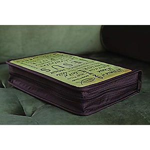 Names of Jesus Bible Cover, Zippered, with Handle, Canvas, Brown, Large