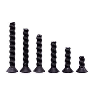 M4-0.7 x 8mm Flat Head Socket Cap Screws,Alloy Steel Grade 10.9, DIN 7991,Black Oxide, Allen Hex Drive,Hex Socket Drive, Fully Thread 100 Pcs