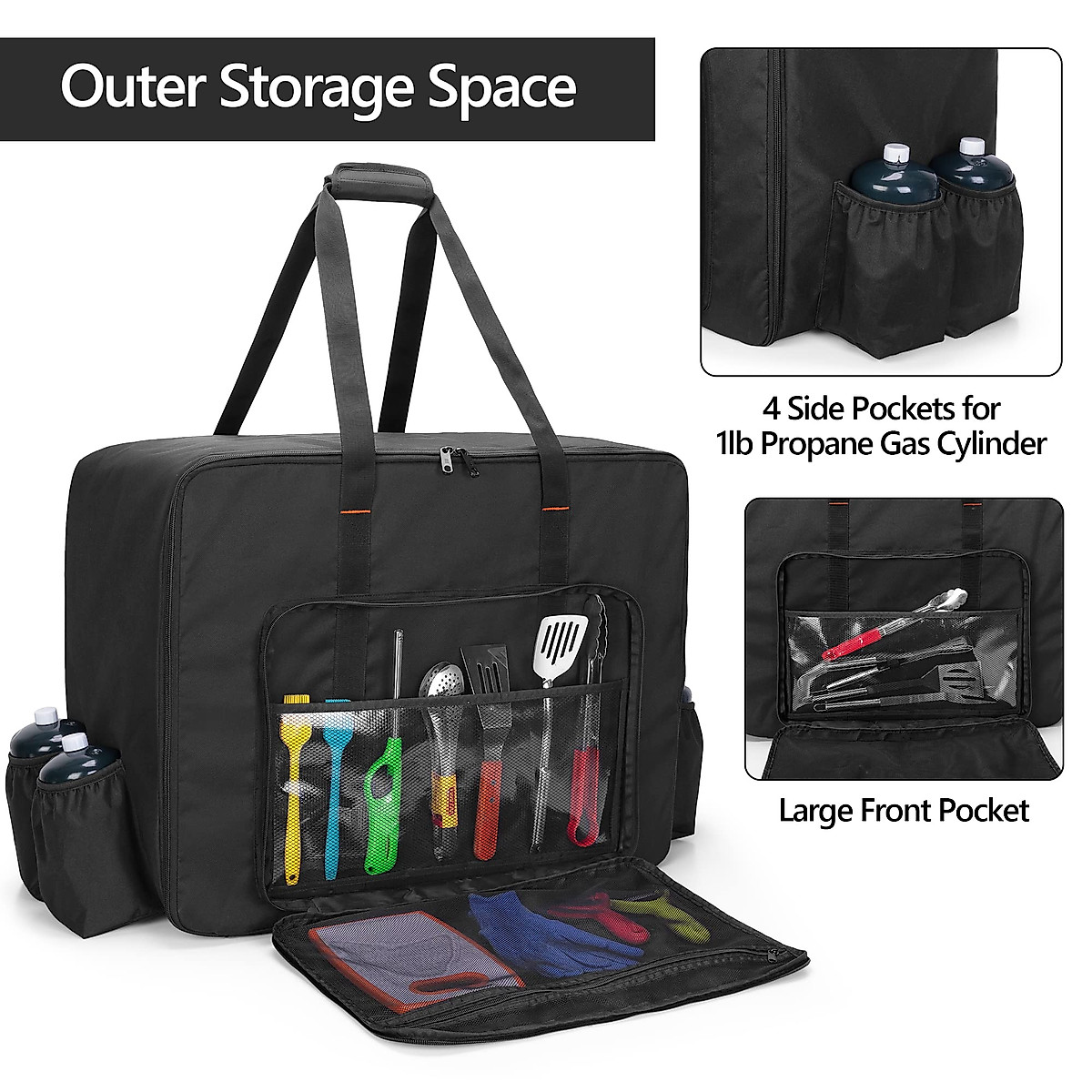 HODRANT Griddle Carry Bag Compatible with Blackstone 22 Inch Tabletop Griddle with Hood Lid and Stand, 22 In Portable Grill Cover for Outdoor Tabletop Griddle Storage, for Camping & Travel, Bag Only