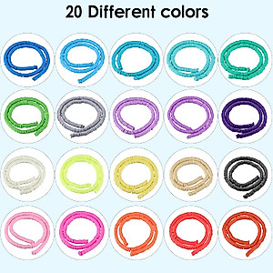 8000 Pieces 20 Strands Polymer Clay Beads Disc Flat Heishi Beads Round Vinyl Handmade Spacer Beads for Making Jewelry Necklace Bracelet DIY Crafts