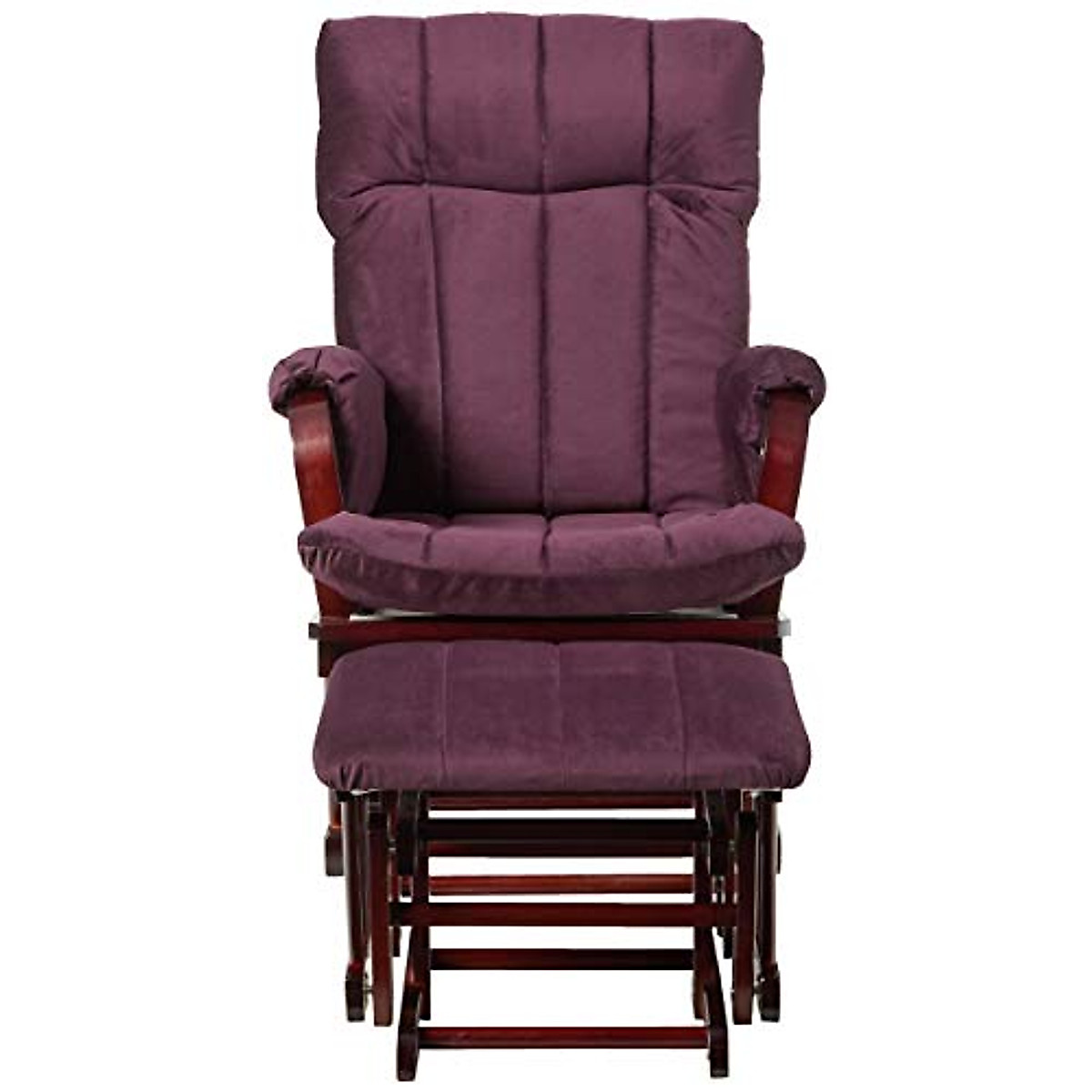 Artiva USA Wood Glider Chair and Ottoman Mircofiber Cushion Set