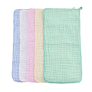 MUKIN Baby Burp Cloth Sets for Unisex. 5 Pack Large Perfect for Newborn Baby Burping Cloths/Burp Bibs. Baby Burping Rags for Boys and Girls(Multicolored)