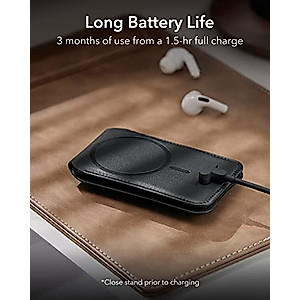 ESR MagSafe Wallet (HaloLock), Geo iPhone Wallet Stand with Full Find My Functionality, Wallet Tracker with Adjustable Stand, Magnetic Wallet for iPhone 14/13/12 Series, MagSafe Accessories, Black