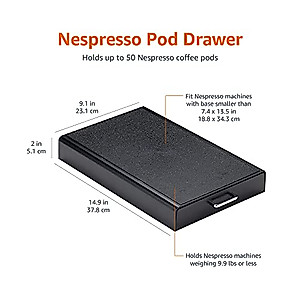 Amazon Basics Nespresso Coffee Pod Storage Drawer Holder, 50 Capsule Capacity