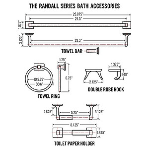 Randall Series 4-Piece Bath Accessories Set, Brushed Nickel