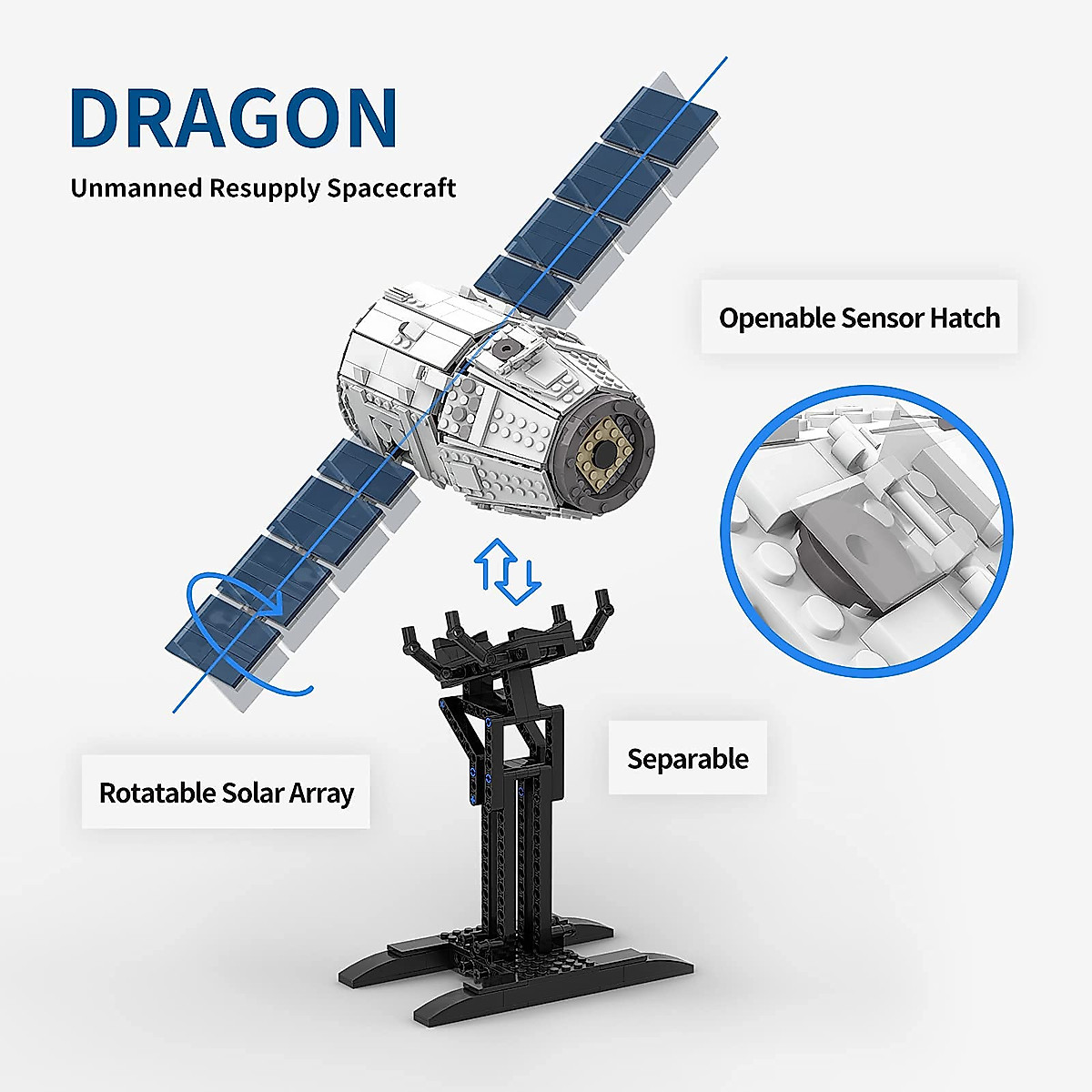 NASA SpaceX Dragon Building Kit for Ages 6+,Unmanned Resupply Spcaecraft Model Kit, Cargo Dragon Creative NASA Building Toys (816 PCS)