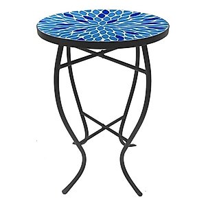 Saint Birch Lori Mosaic Folding Side Table (Dark Blues)