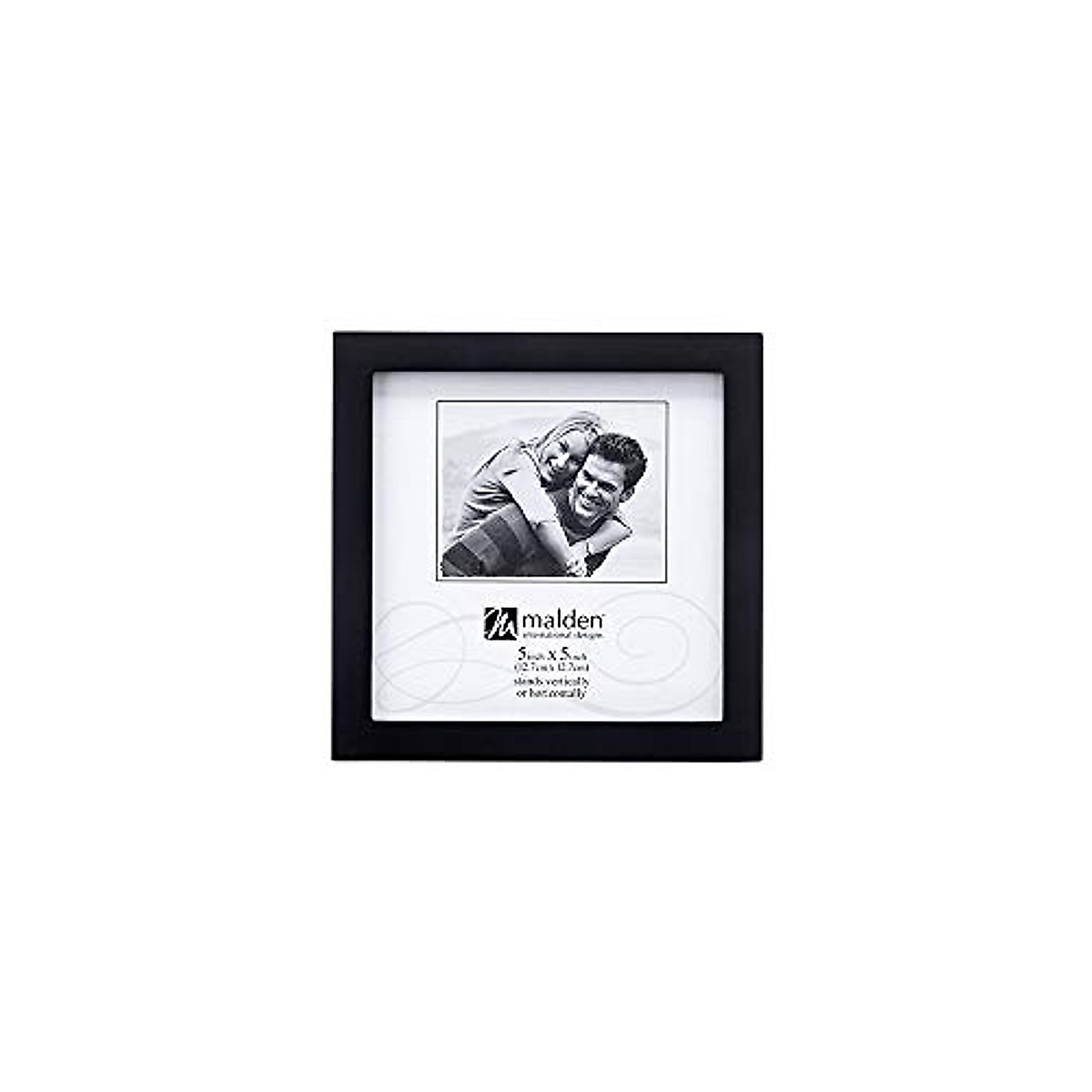 Malden International Designs Black Concept Wood Picture Frame, 5x5, Black