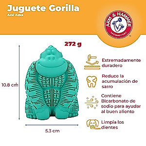 Arm & Hammer for Pets Super Treadz Gorilla Dental Chew Toy for Dogs - Dog Dental Toys Reduce Plaque & Tartar Buildup Without Brushing - Safe for Dogs up to 35 Lbs