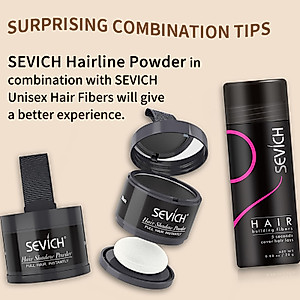 Sevich Hairline Powder，Instantly Conceals Hair Loss, Root Touch up Powder, Hair Shadow Toppers for Women & Men, Touch Up for Thinning Gray Hair, Windproof & Sweatproof, Medium Brown