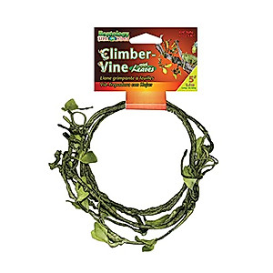 Penn-Plax Reptology Leafy Climber Terrarium Vines for Reptiles – Decorative and Flexible – 5’ Length – 1/4” Diameter – Green