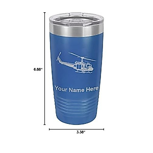 LaserGram 20oz Vacuum Insulated Tumbler Mug, Military Helicopter 2, Personalized Engraving Included (Dark Blue)