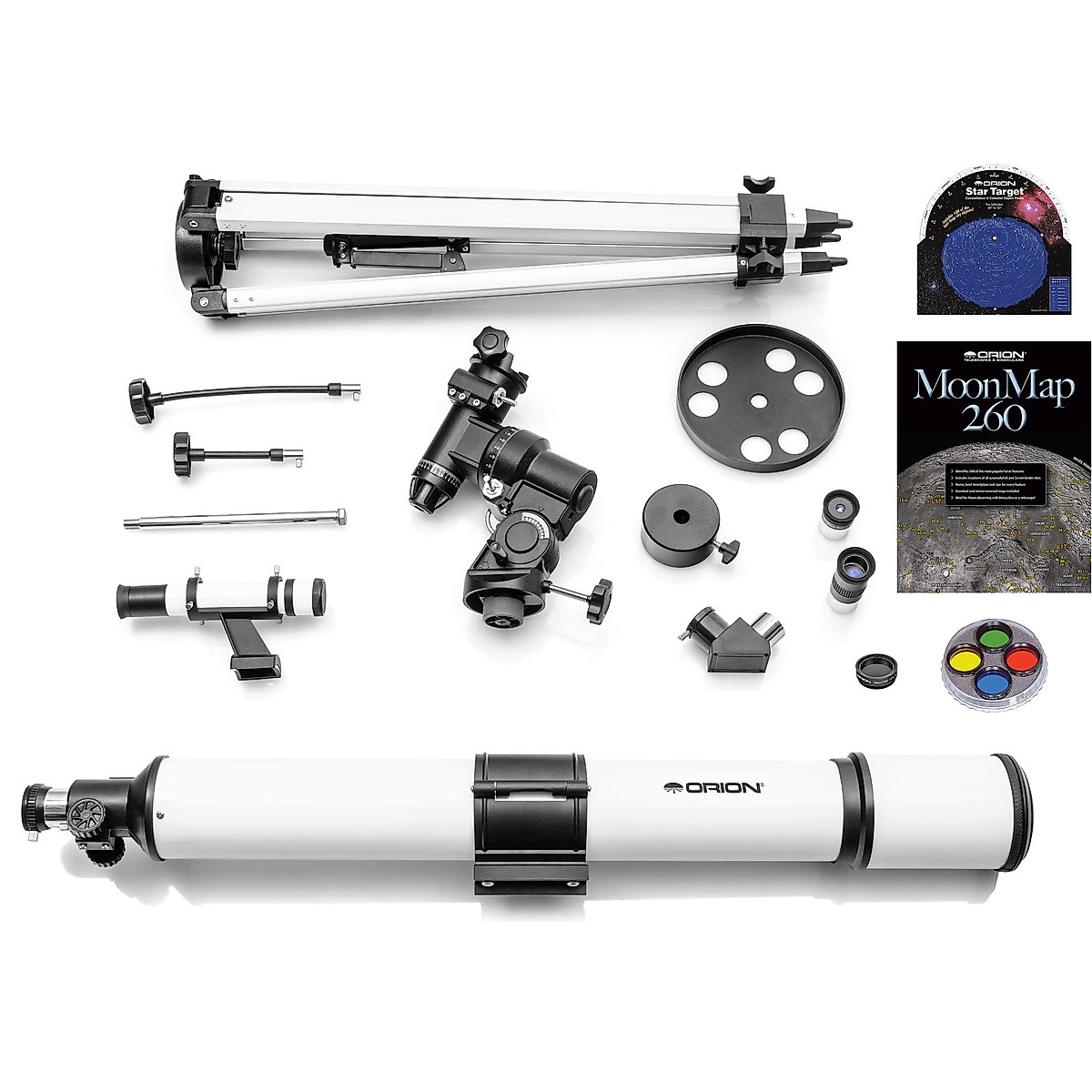 Orion Observer 90mm Equatorial Refractor Telescope Kit for Adults & Families - Portable Beginner Telescope Kit for The Moon, Planets & Stars