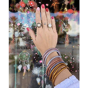 HIIXHC Glitter Jelly Bangles Bracelets for Women Set Birthday,Mother's Day Gifts