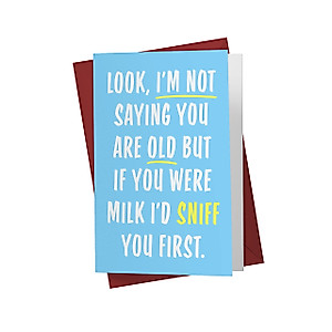 Karto Funny Birthday Card for Men Women, Large 5.5 x 8.5 Happy Birthday Card for Dad Mom, Birthday Card for Brother Sister, Grandpa Grandma Sniff You First