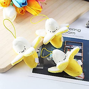 SKCAEX Cute Stuffed Peeling Banana Doll Toy, Cartoon Doll Soft Birthday Gift PP Cotton Peeling Banana Shape Plush Doll Pendant for Decoration