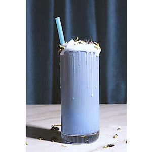 Pasta Drinking Straws, Gluten-Free, Eco-Friendly, 7.5" Blue 30 Count by Pasta Life